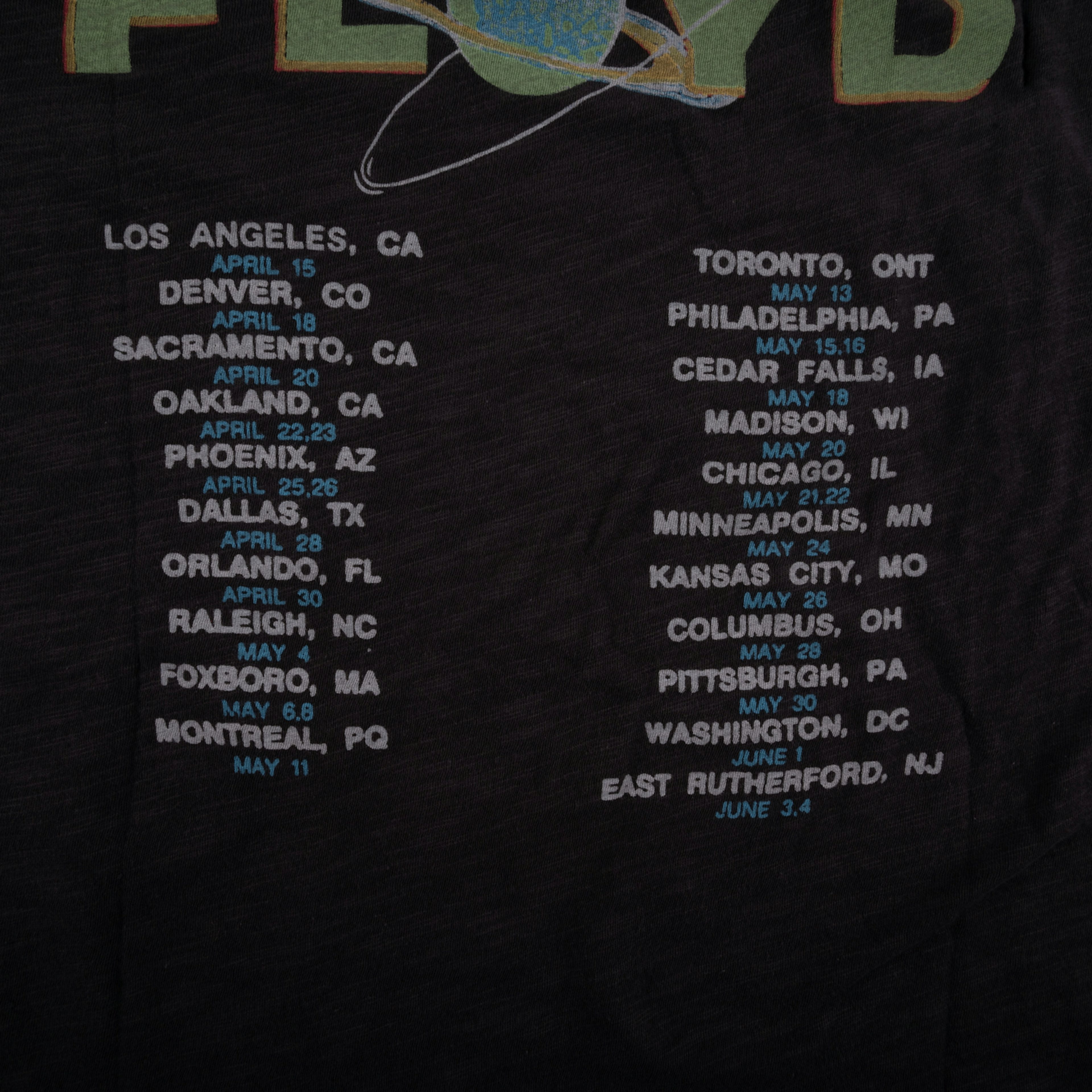 Pink Floyd Charcoal Red PF Lettering World Tour T-Shirt