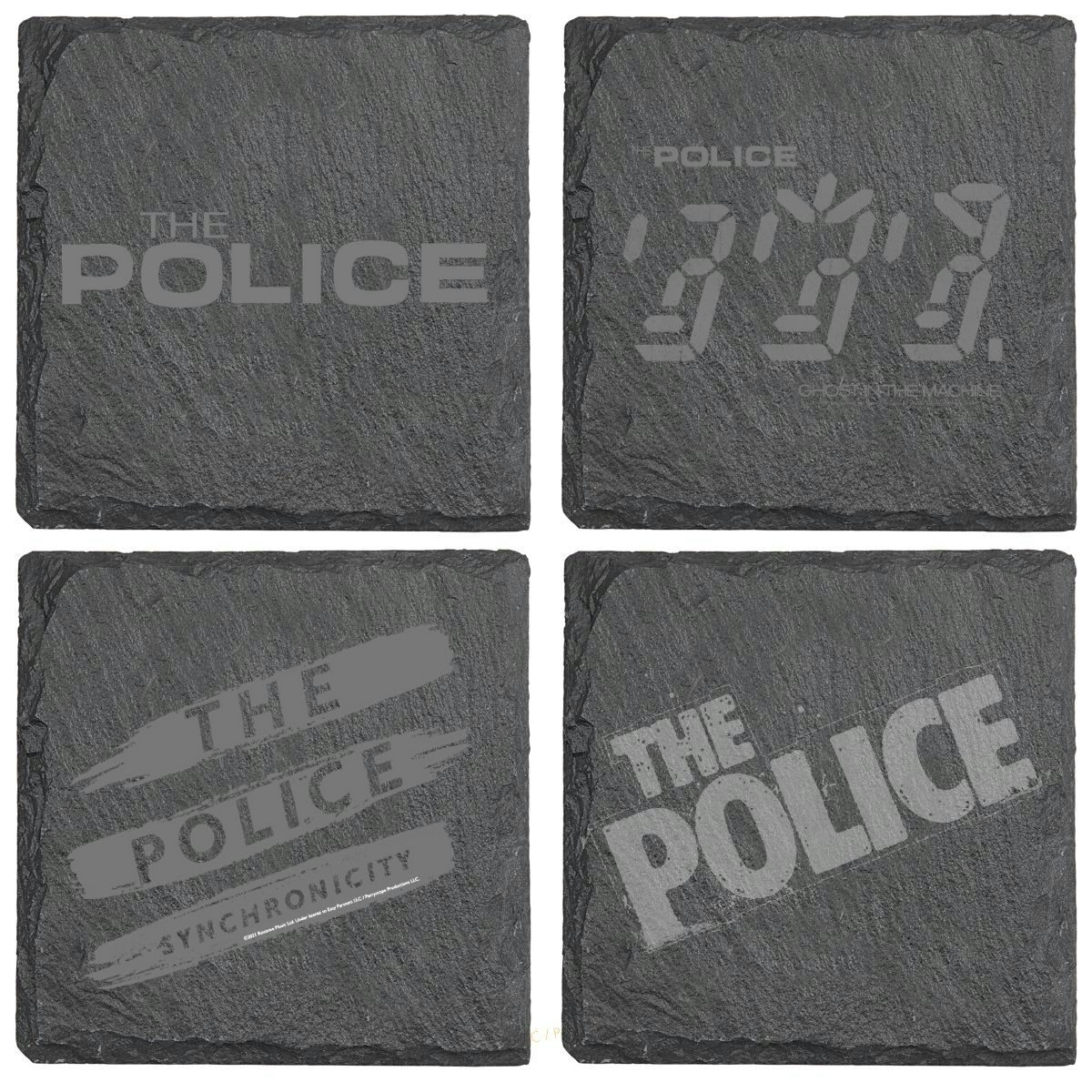 The Police Logos Slate Coaster Set