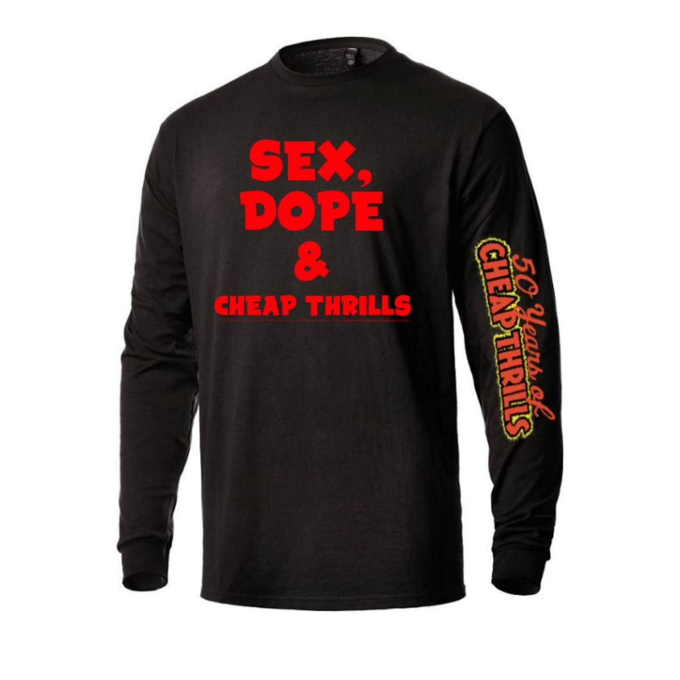 Janis Joplin Sex Dope And Cheap Thrills Sleeve Print Long Sleeve T Shirt