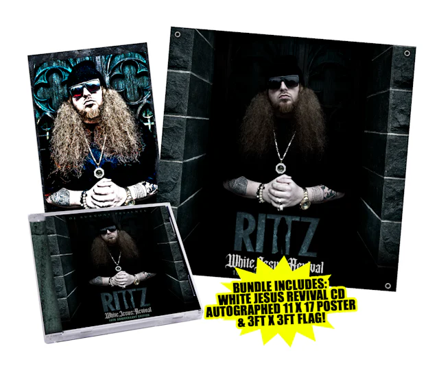 Rittz "White Jesus Revival" CD, Autographed Poster and Flag Bundle