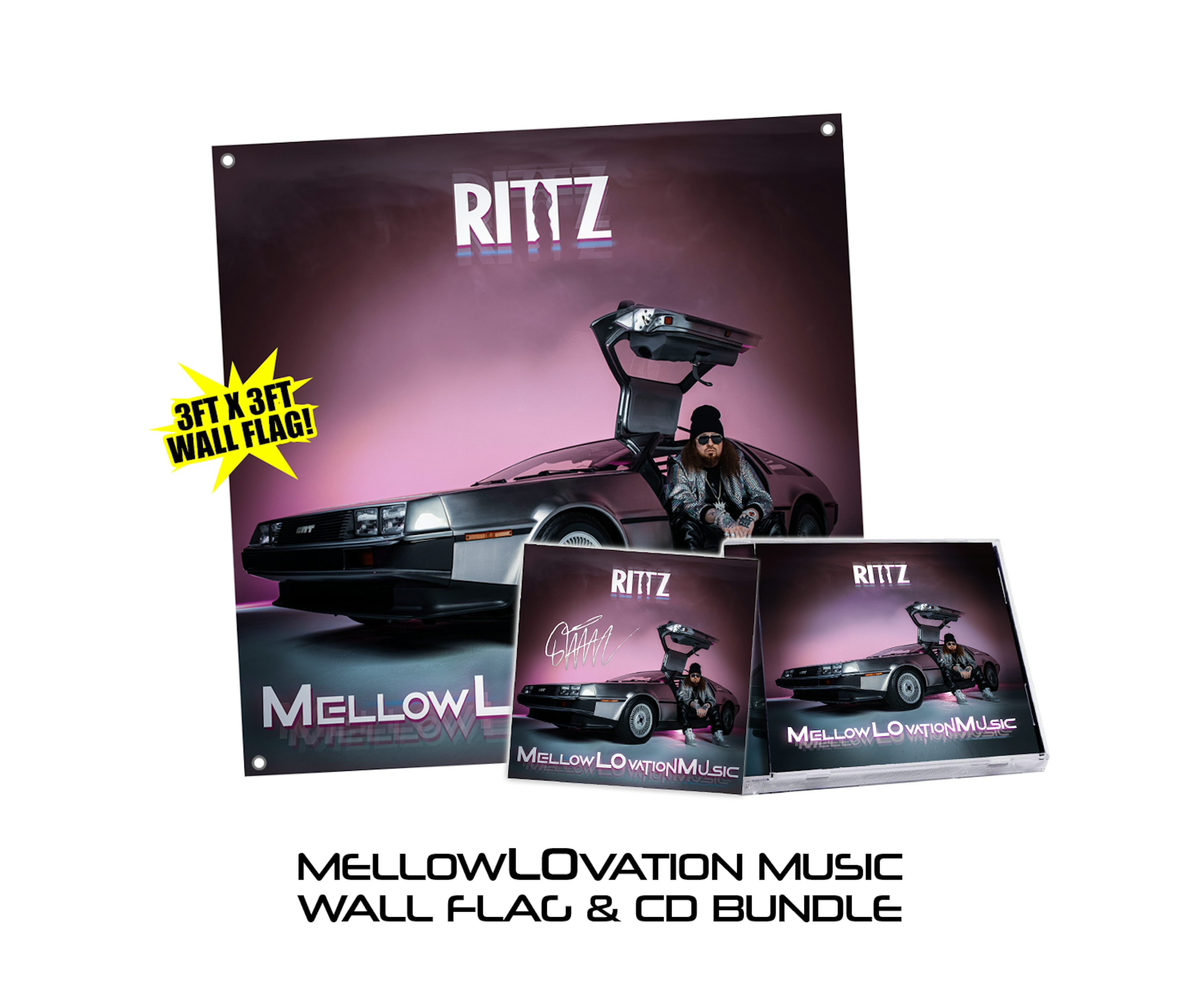 Rittz "MellowLOvation Music" CD w/ Signed Insert and 3x3 Flag Pre Order