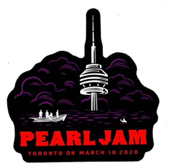 2020 PEARL JAM 3/18 TORONTO STICKER