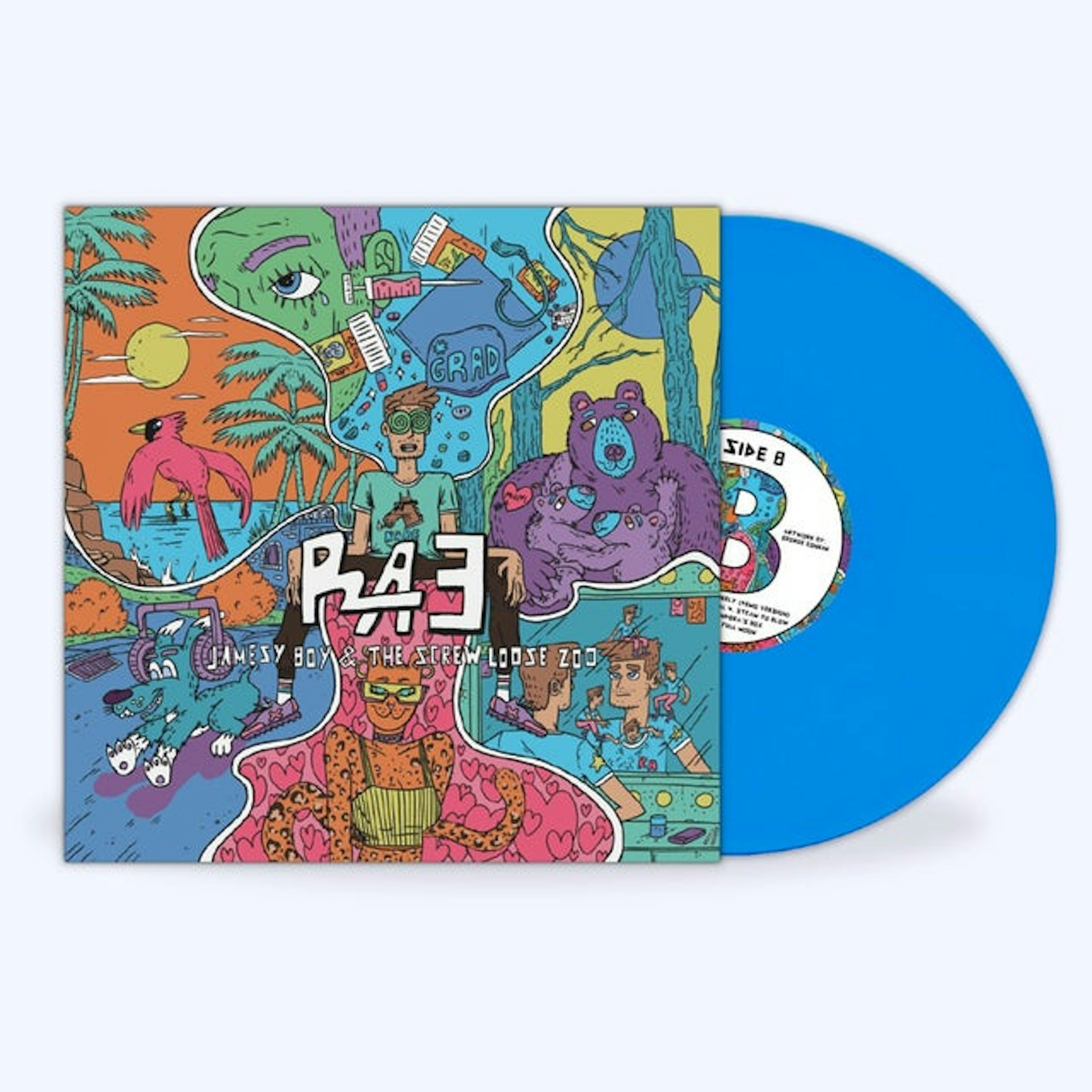 Rare Americans JAMESY BOY & THE SCREW LOOSE ZOO (BLUE VINYL) Vinyl Record