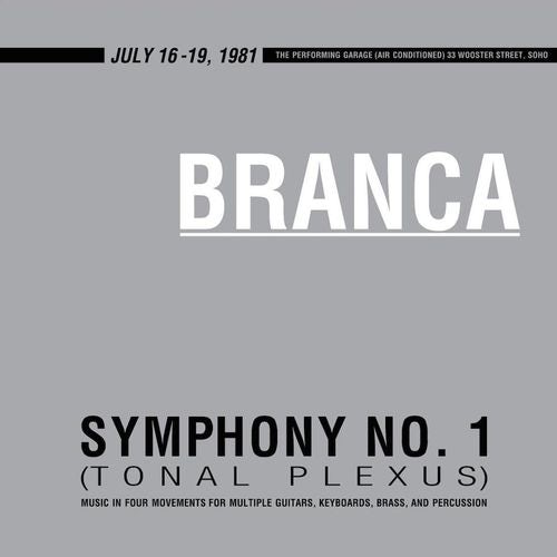 Glenn Branca SYMPHONY NO. 1 (TONAL PLEXUS) Vinyl Record