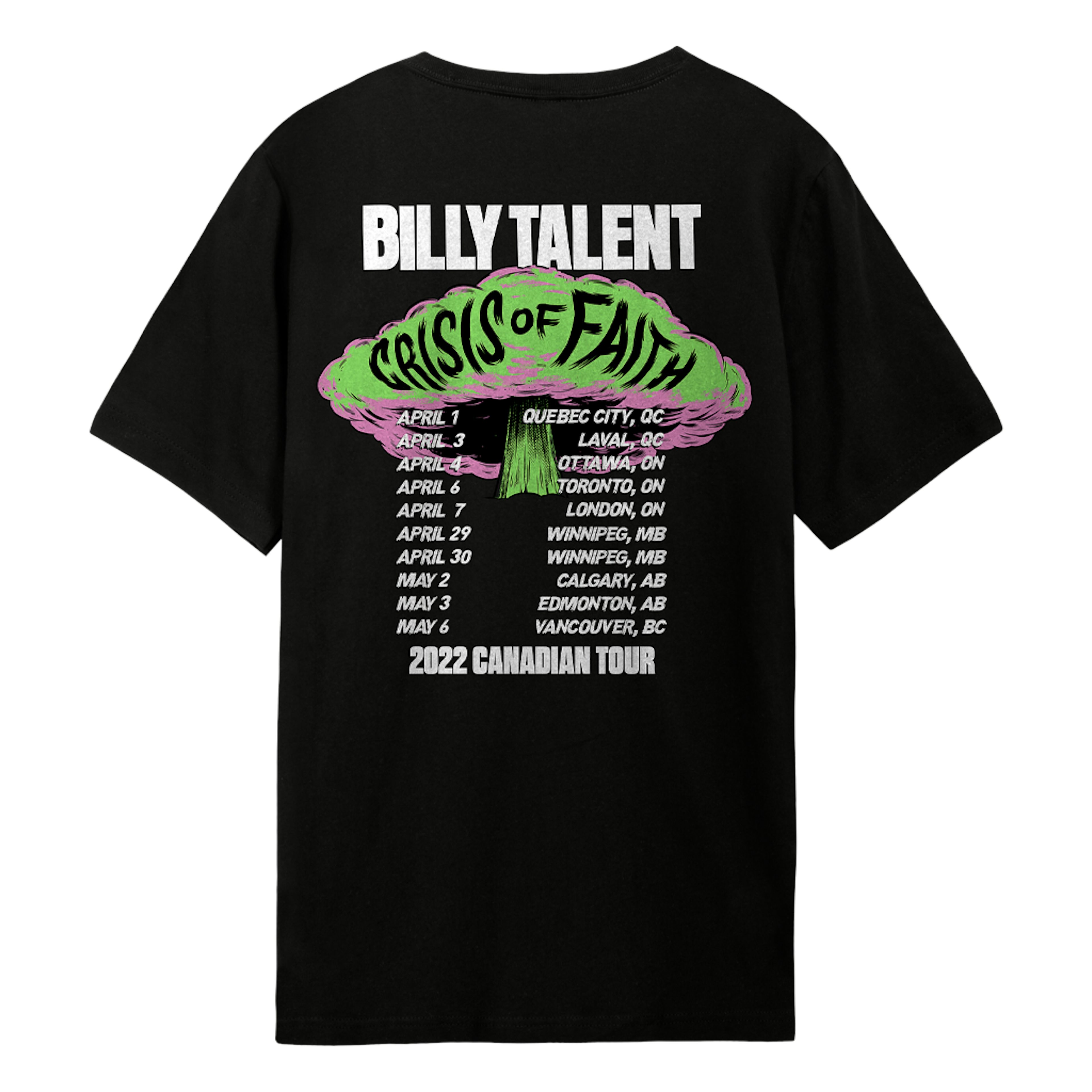 Billy Talent Crisis of Faith 2022 Canadian Tour T-Shirt