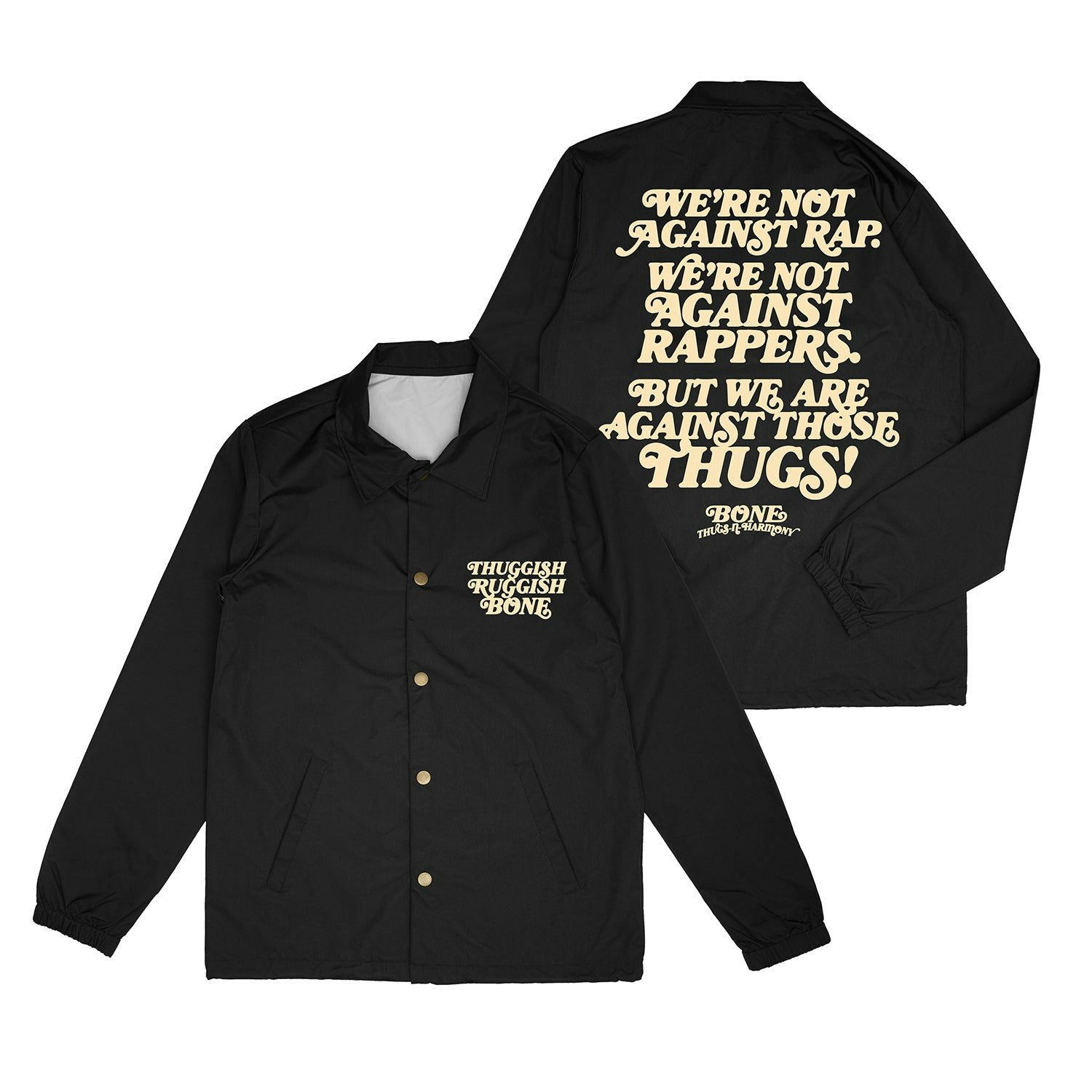 Bone Thugs-N-Harmony We're Not Against Rap "Black" Coach Jacket