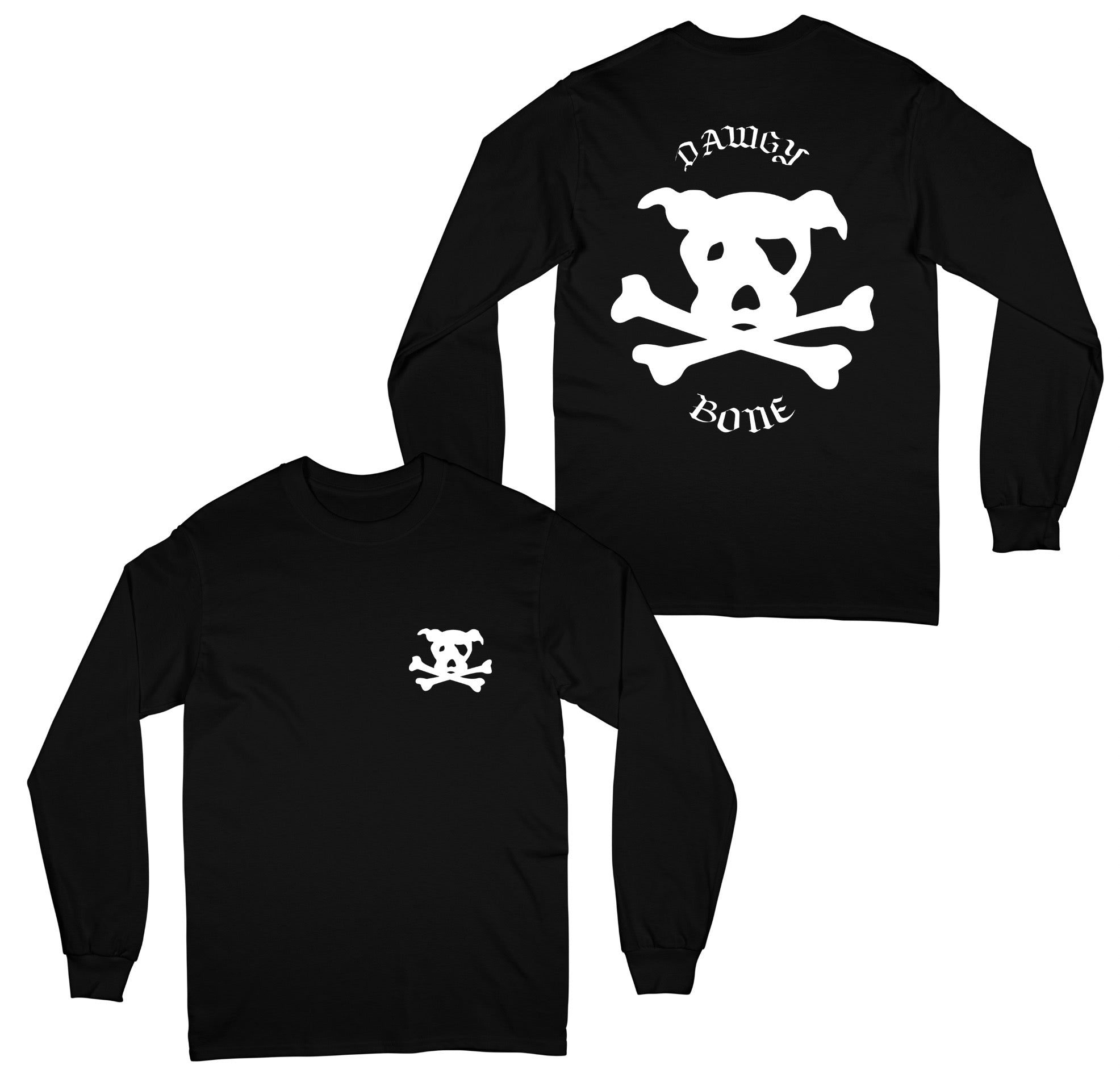 Rucci Dawgy Bone "Front / Back" Black Long Sleeve