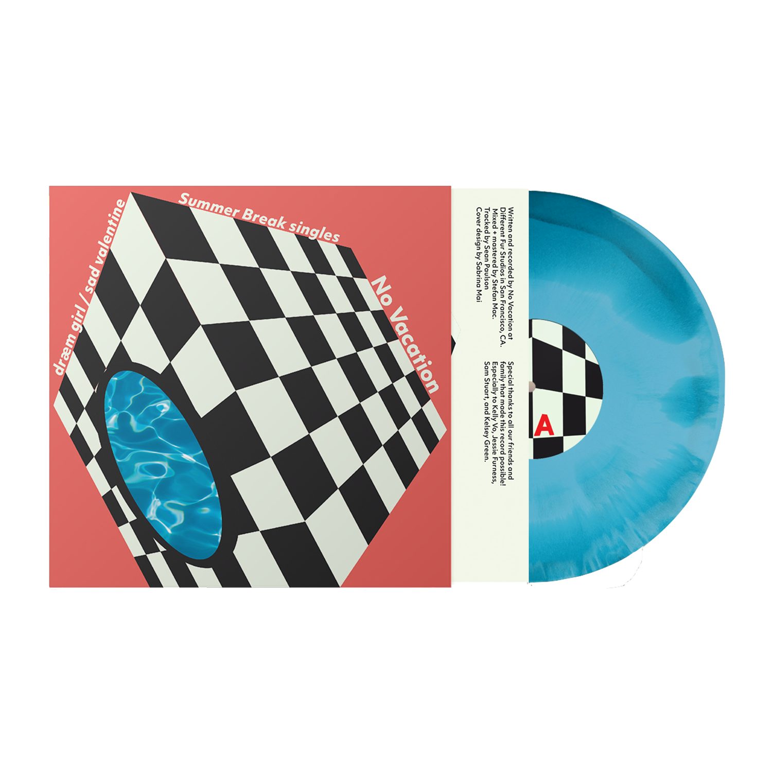 No Vacation Summer Break Singles Deep End Blue 7" Vinyl