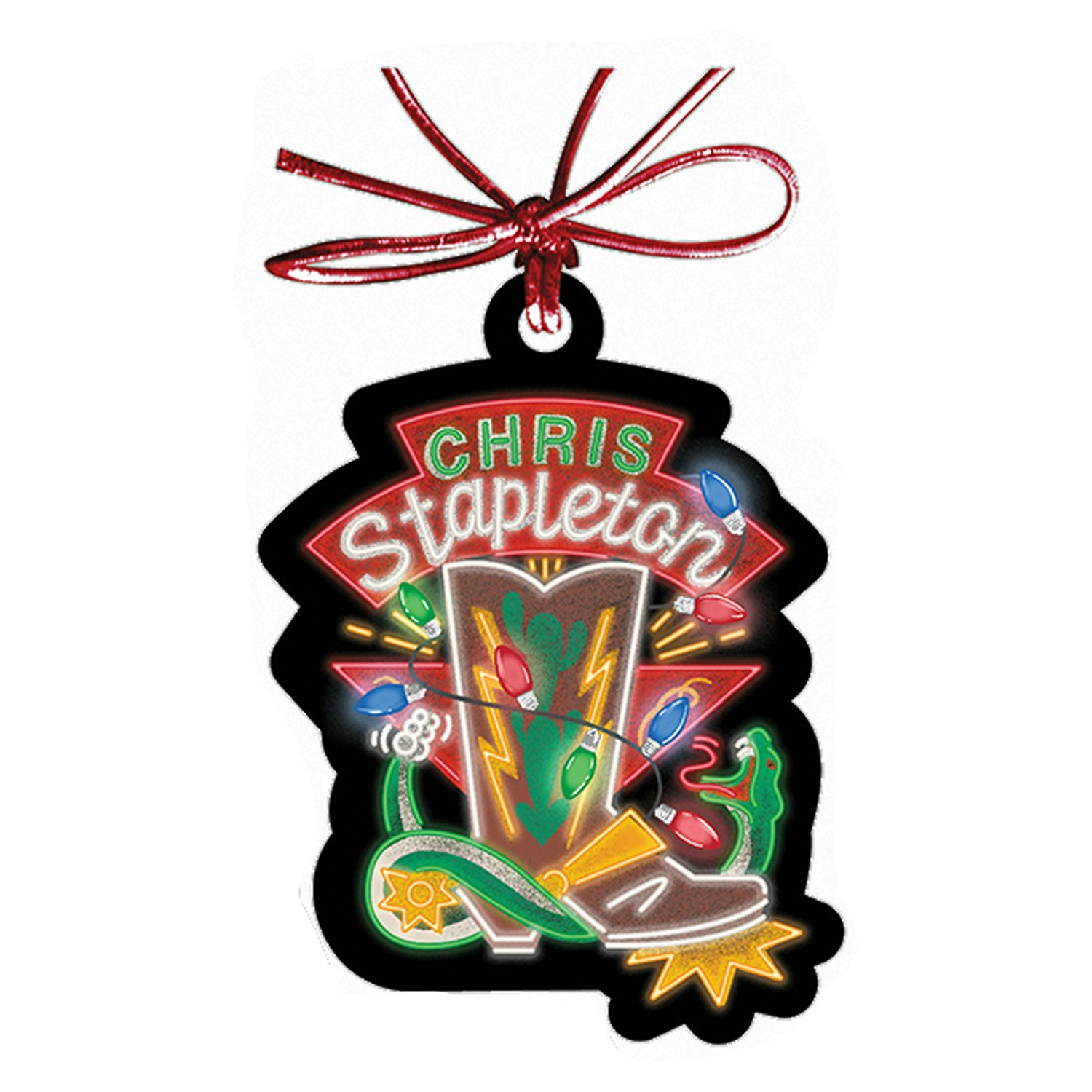 Chris Stapleton Stapleton Neon Boot Christmas Ornament