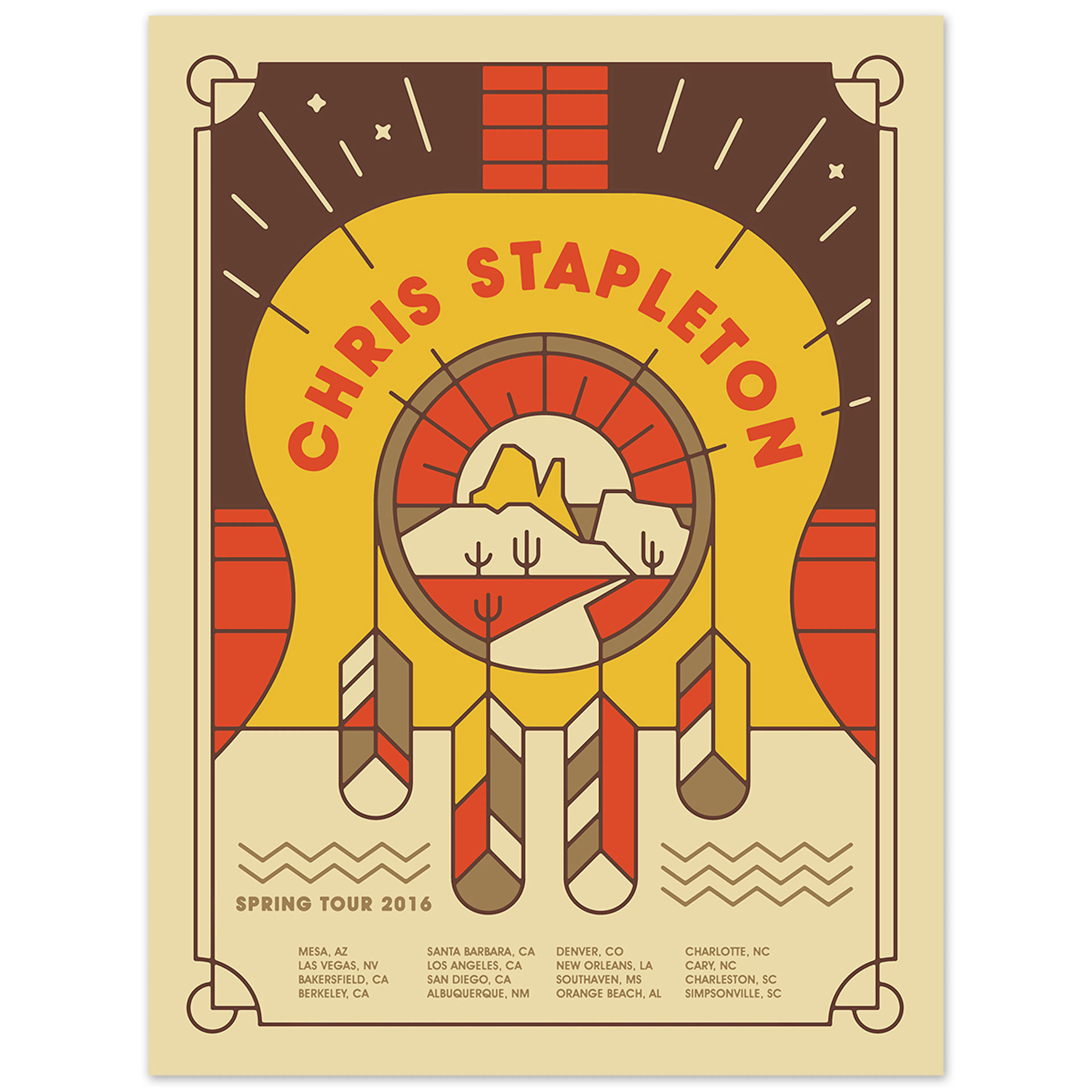 Chris Stapleton 2016 Spring Tour Poster