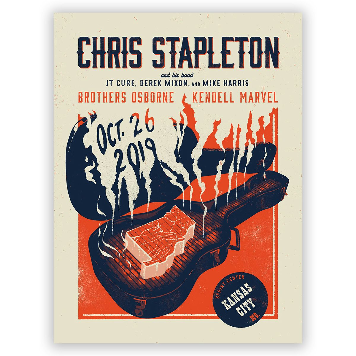Chris Stapleton Show Poster – Kansas City, MO 10/26/19