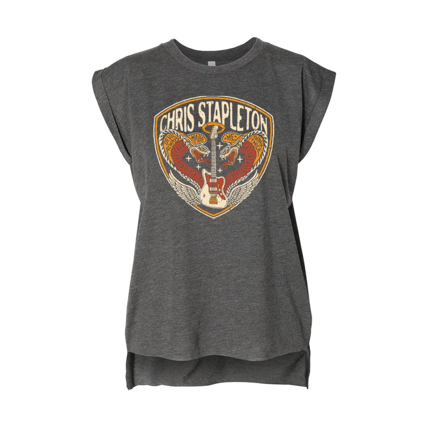 Chris Stapleton Women's Double Cobra Flowy Rolled Cuffs Muscle Tee