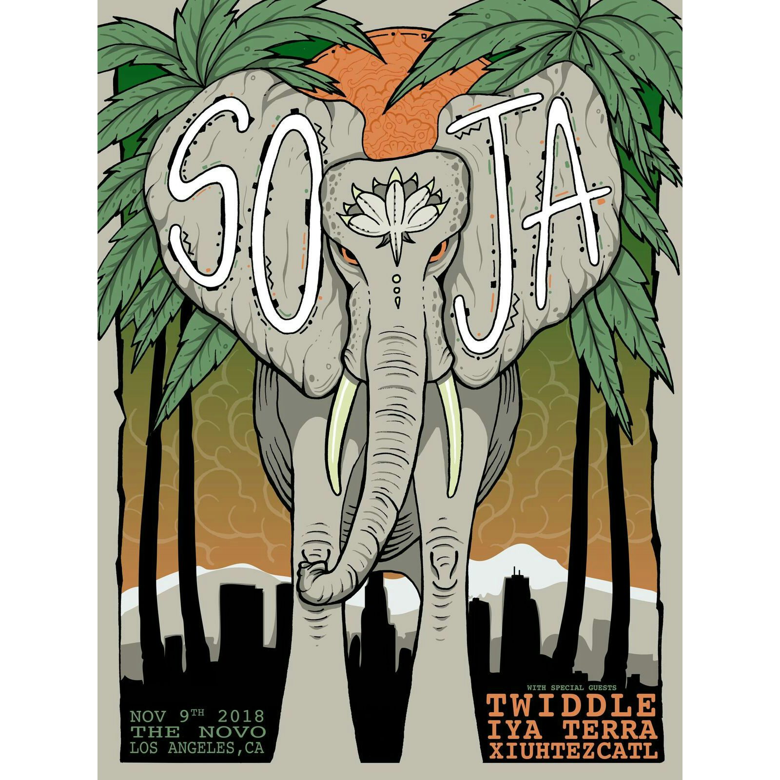 SOJA 11/9/18 The Novo / Los Angeles, CA Poster