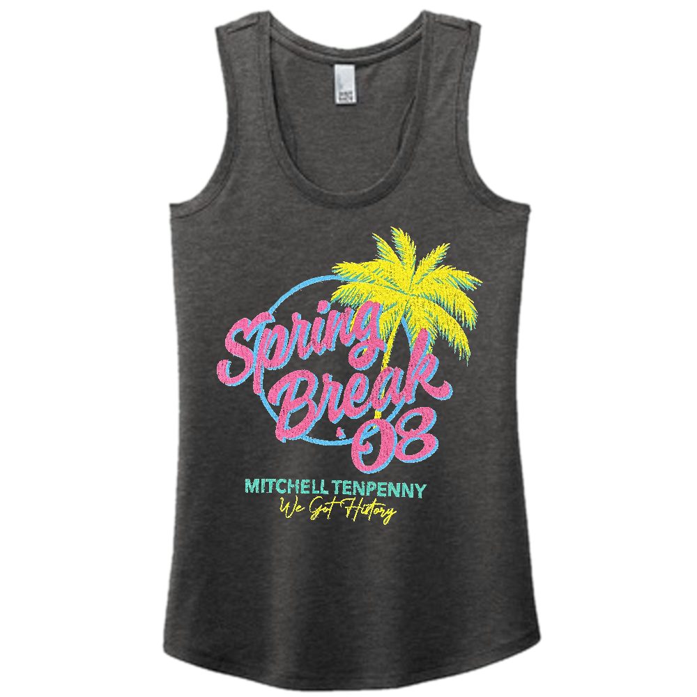 Mitchell Tenpenny Ladies Heather Charcoal Spring Break Tank