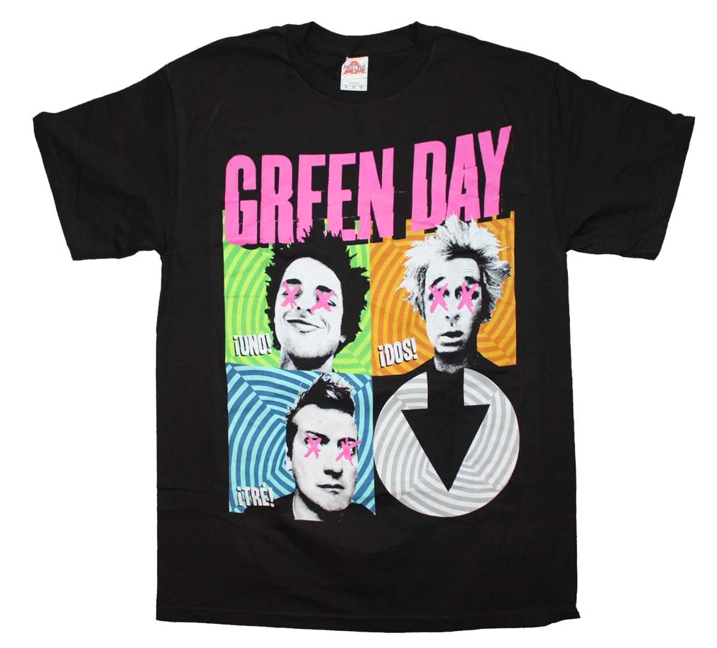 Green Day T Shirt | Green Day Spiral Four T-Shirt