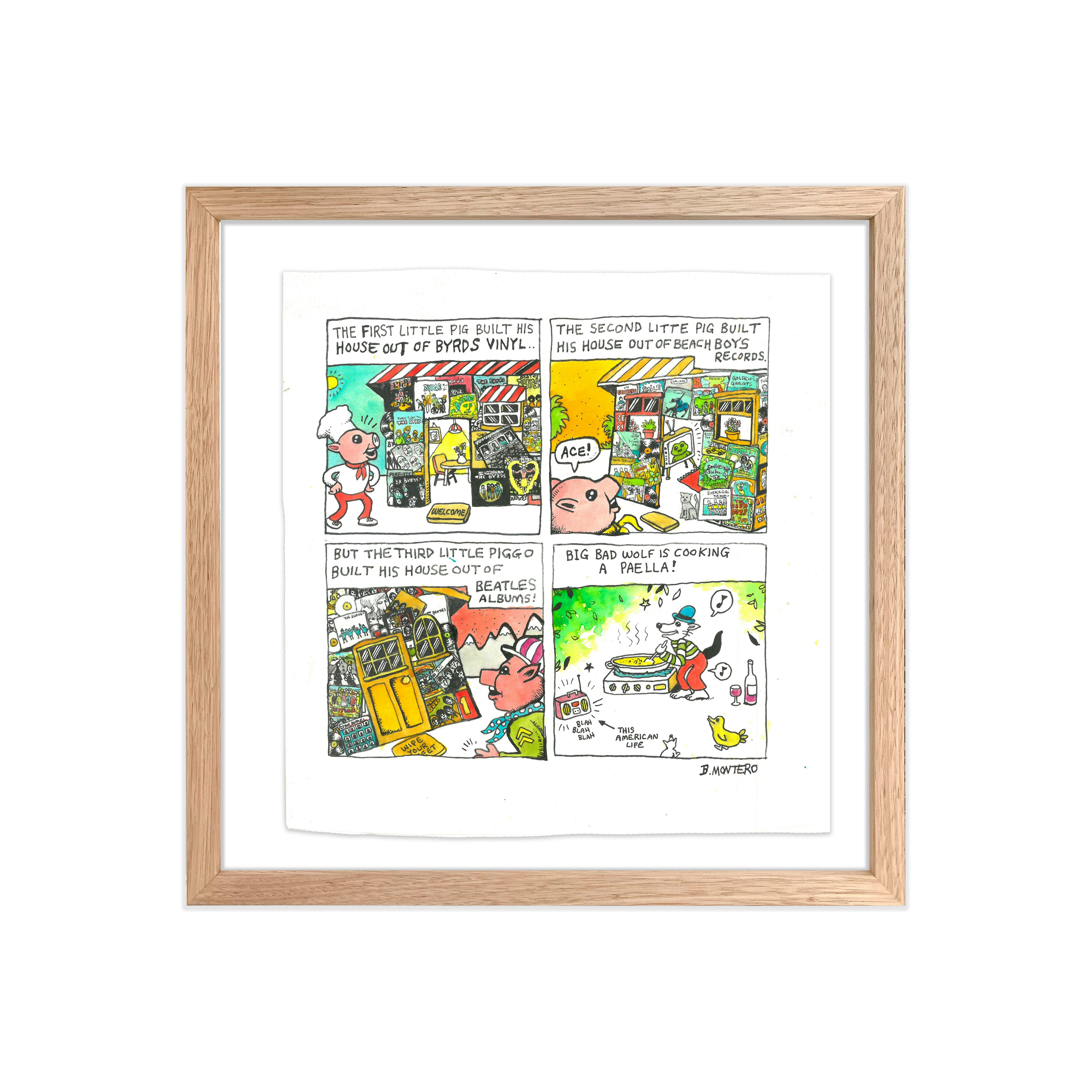 Bjenny Montero The First Little Pig / Framed Original