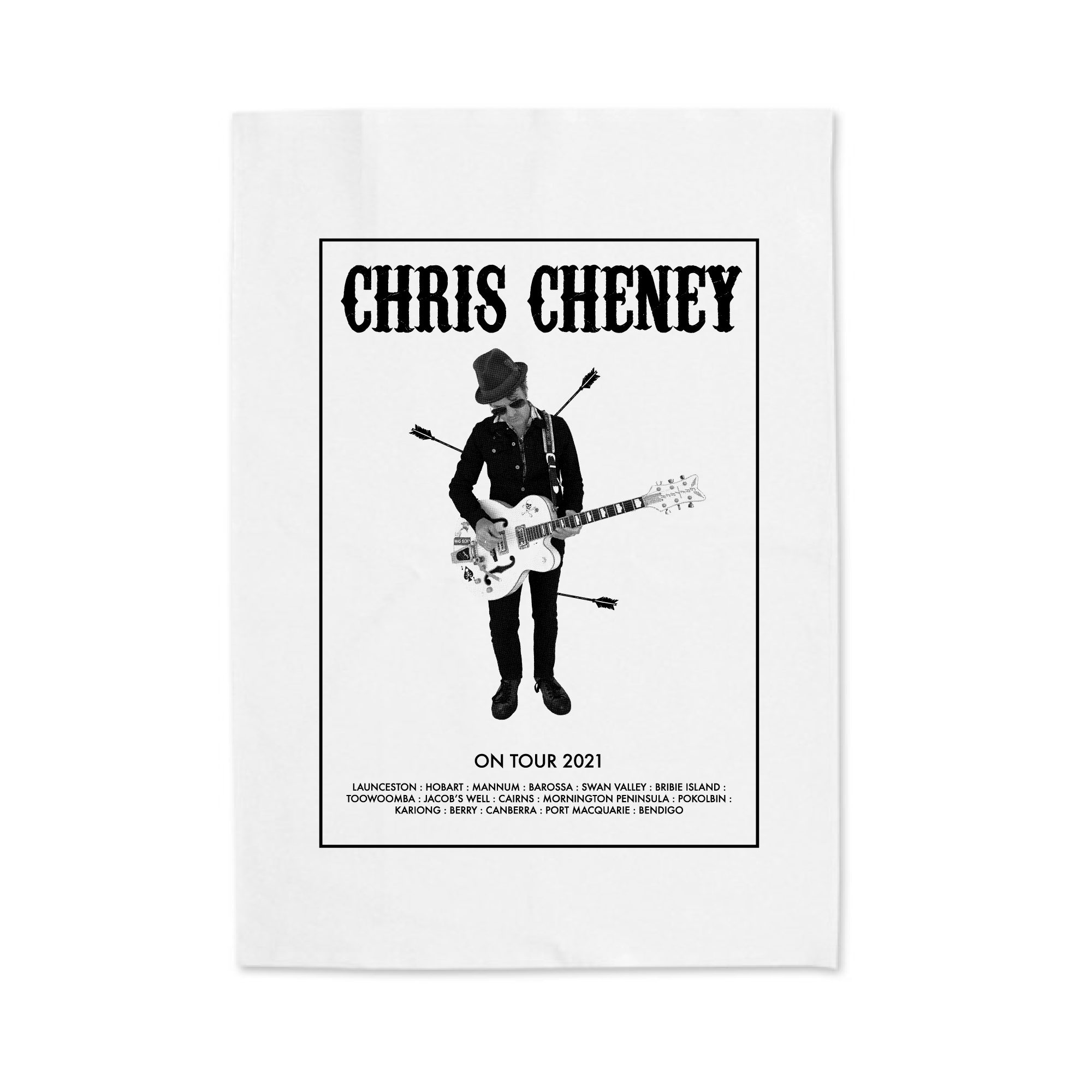 Chris Cheney 2021 / White Tea Towel