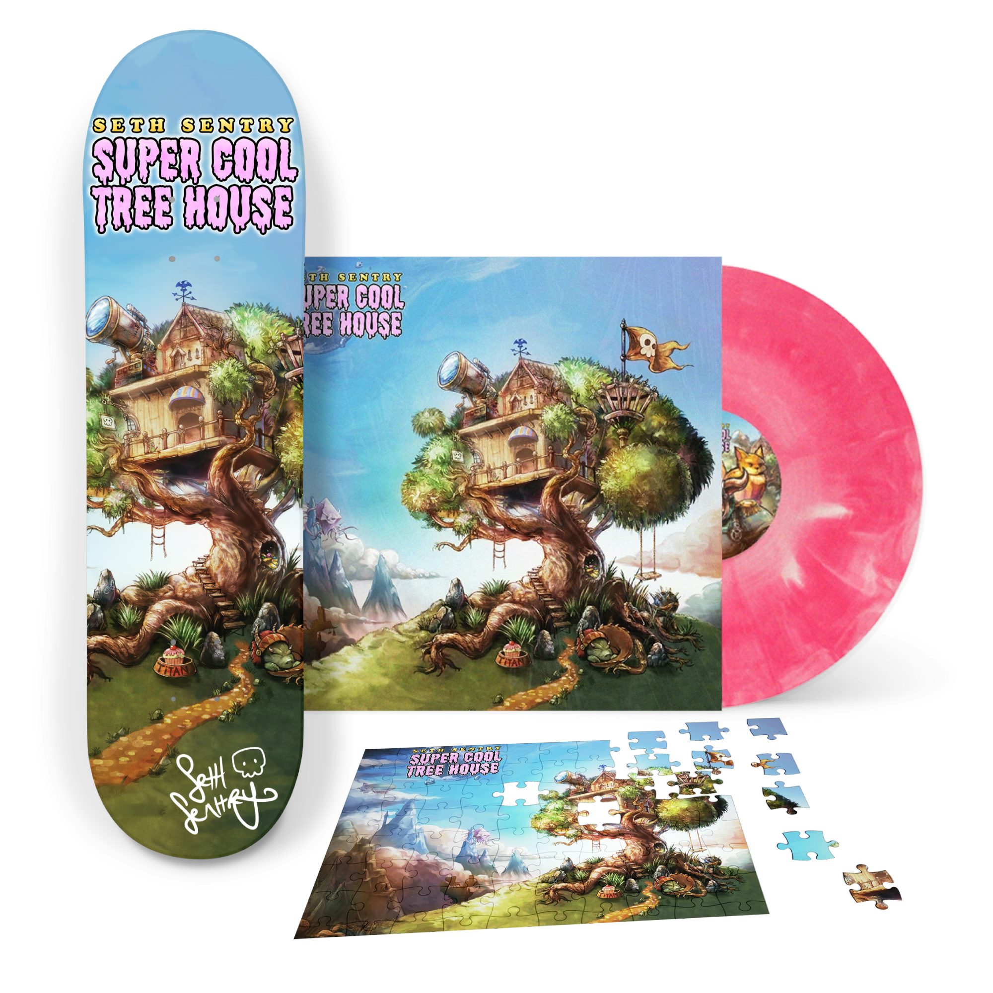 Seth Sentry / Super Cool Tree House / Pink Slime Vinyl + Puzzle + Skate ...