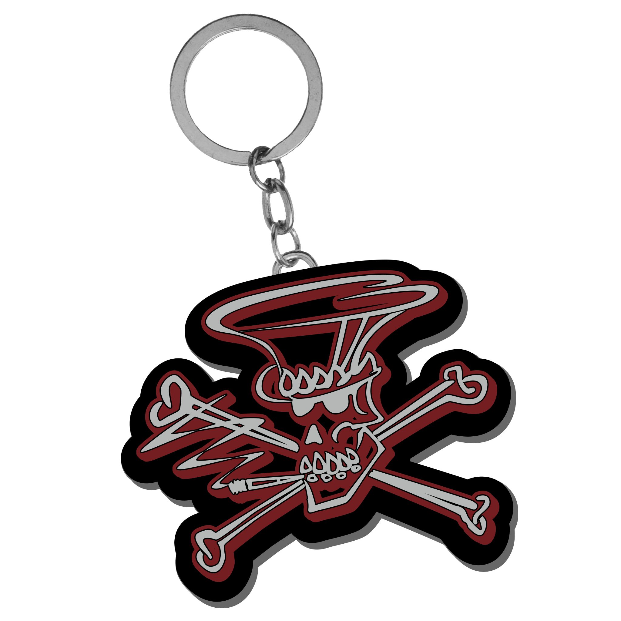 Slash Skully Enamel Keychain