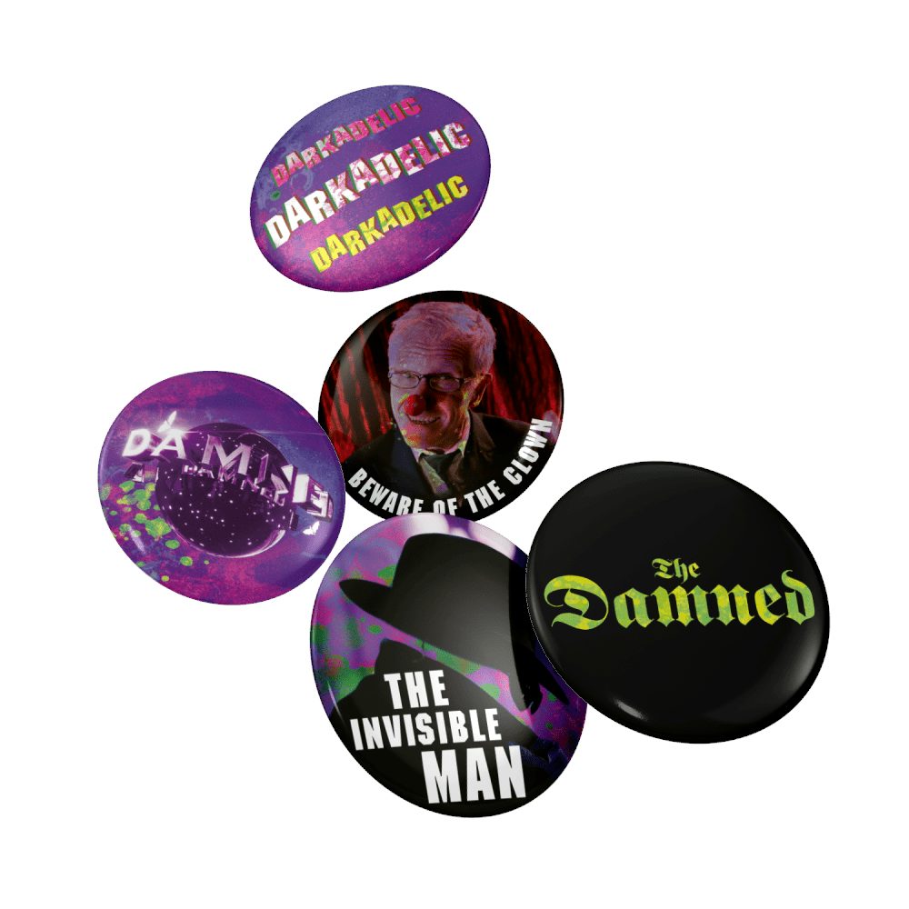 The Damned DARKADELIC Button Badges (Set of 5)