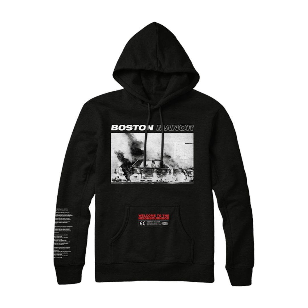 Boston Manor Burning Car Hoodie