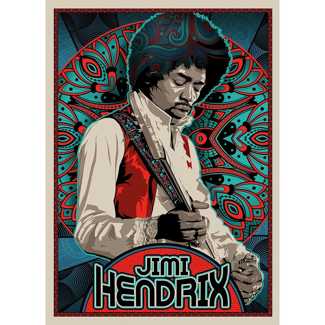 Jimi Hendrix Pattern Lithograph