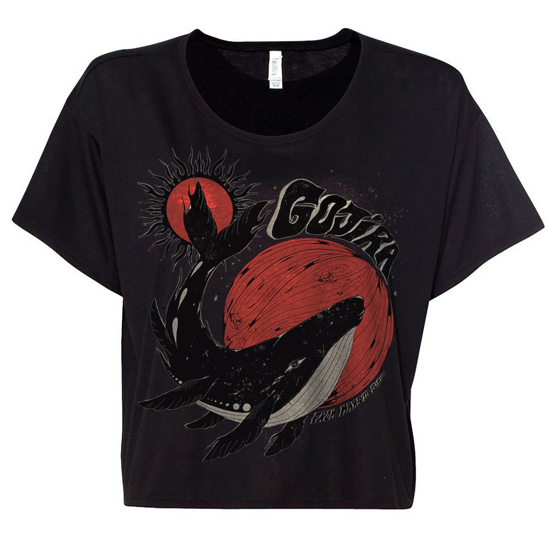Gojira Whale Sun Moon Crop Top