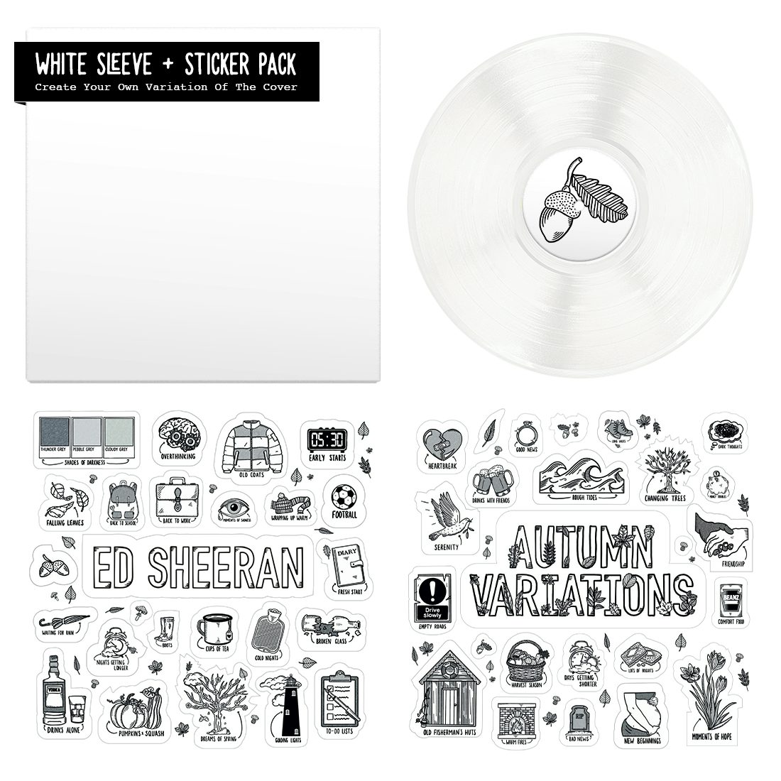 Ed Sheeran Autumn Variations Sticker Sheet Vinyl