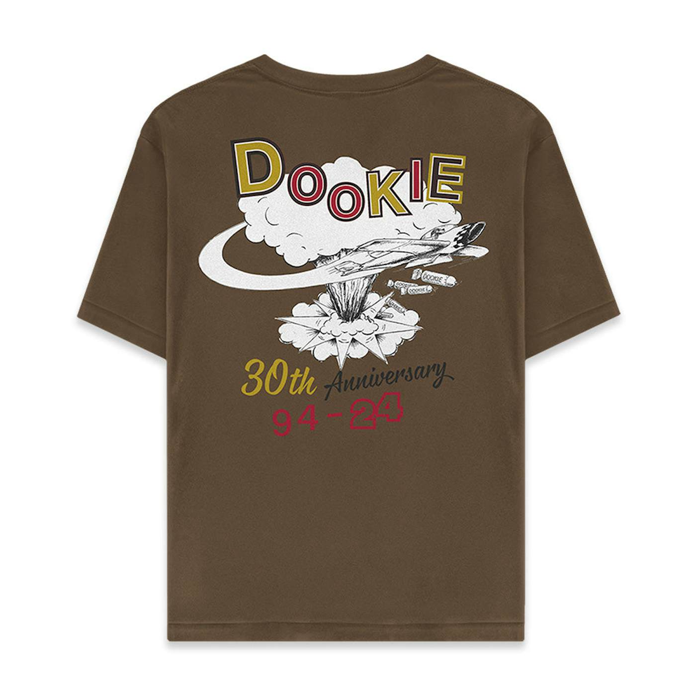 Green Day Dookie 30th Explosion Logo Brown T-Shirt