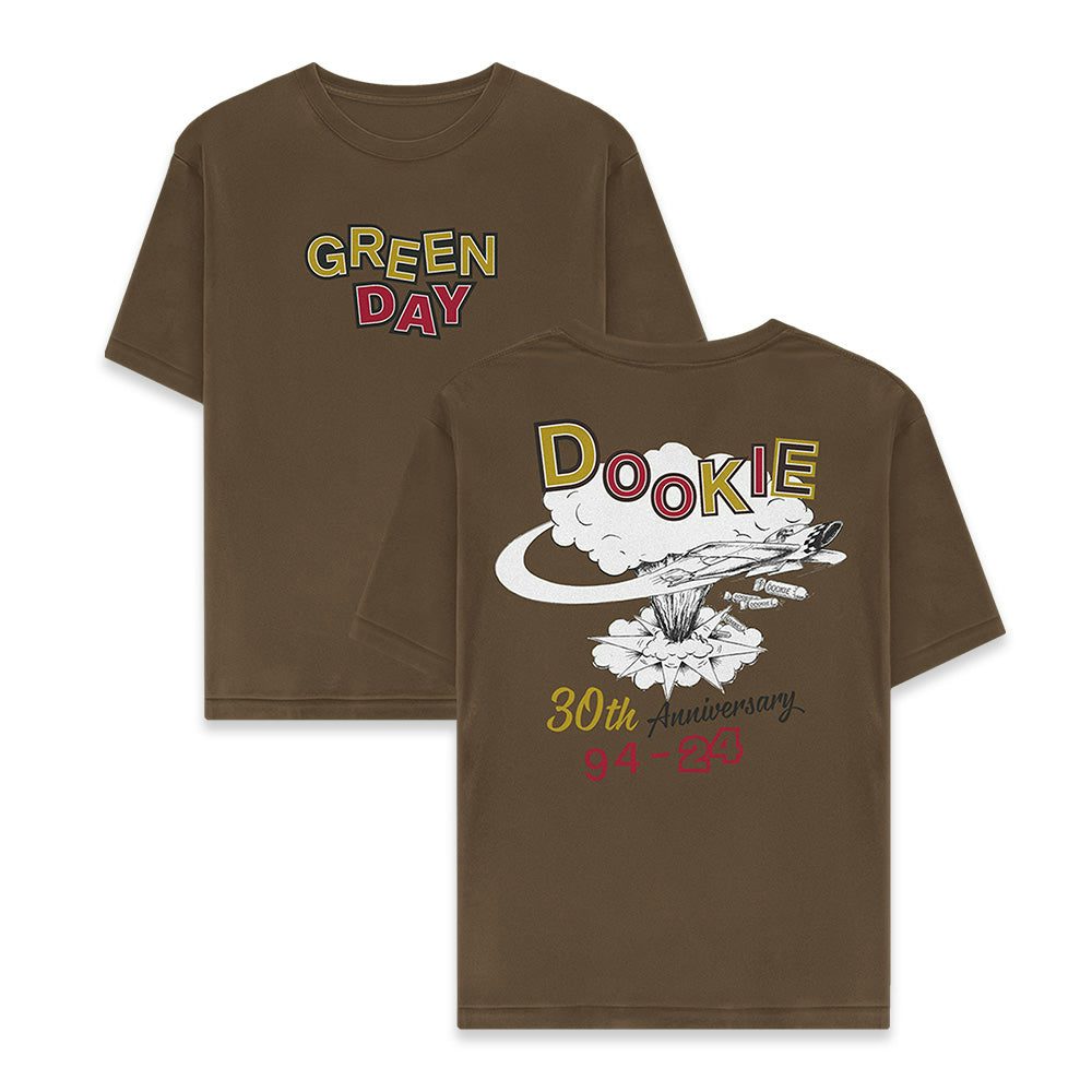 Green Day Dookie 30th Explosion Logo Brown T-Shirt