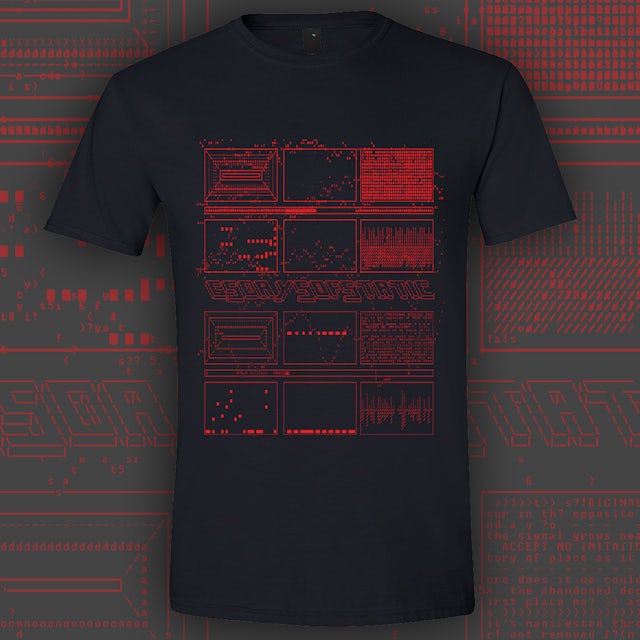 65daysofstatic ASCII RED BLACK T-SHIRT