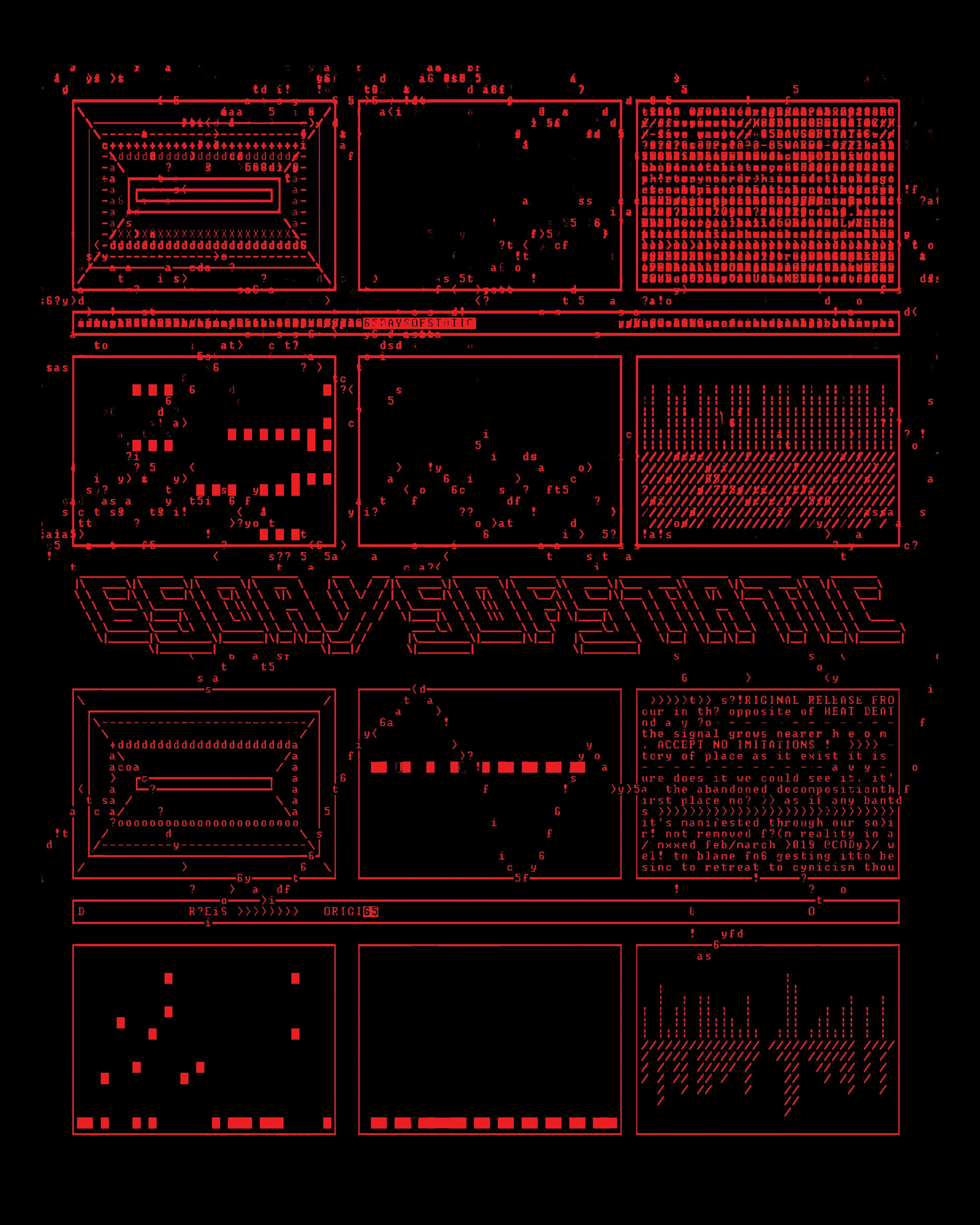65daysofstatic ASCII RED BLACK T-SHIRT