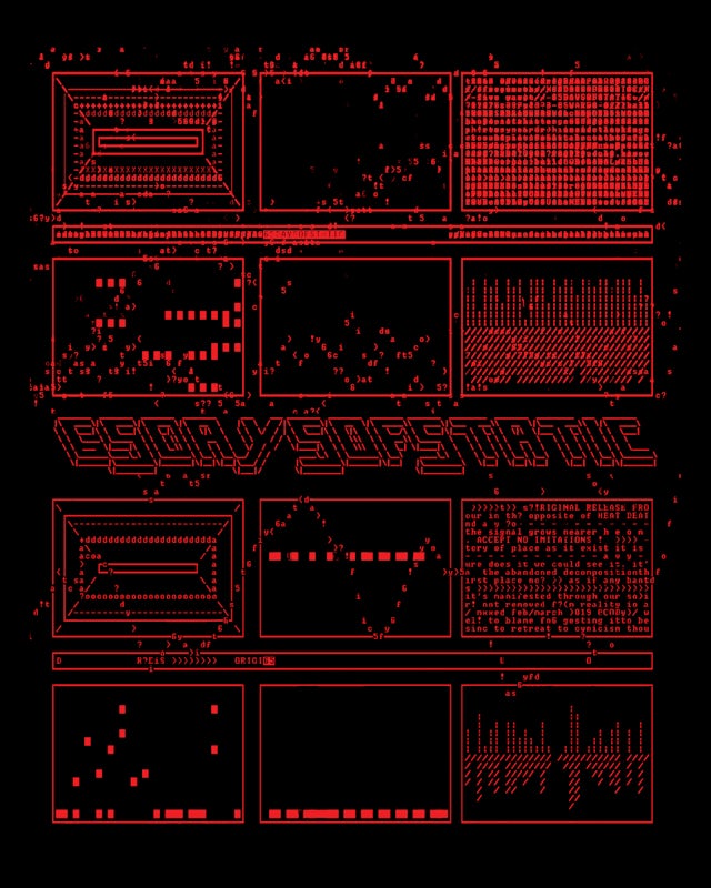 65daysofstatic ASCII RED BLACK T-SHIRT