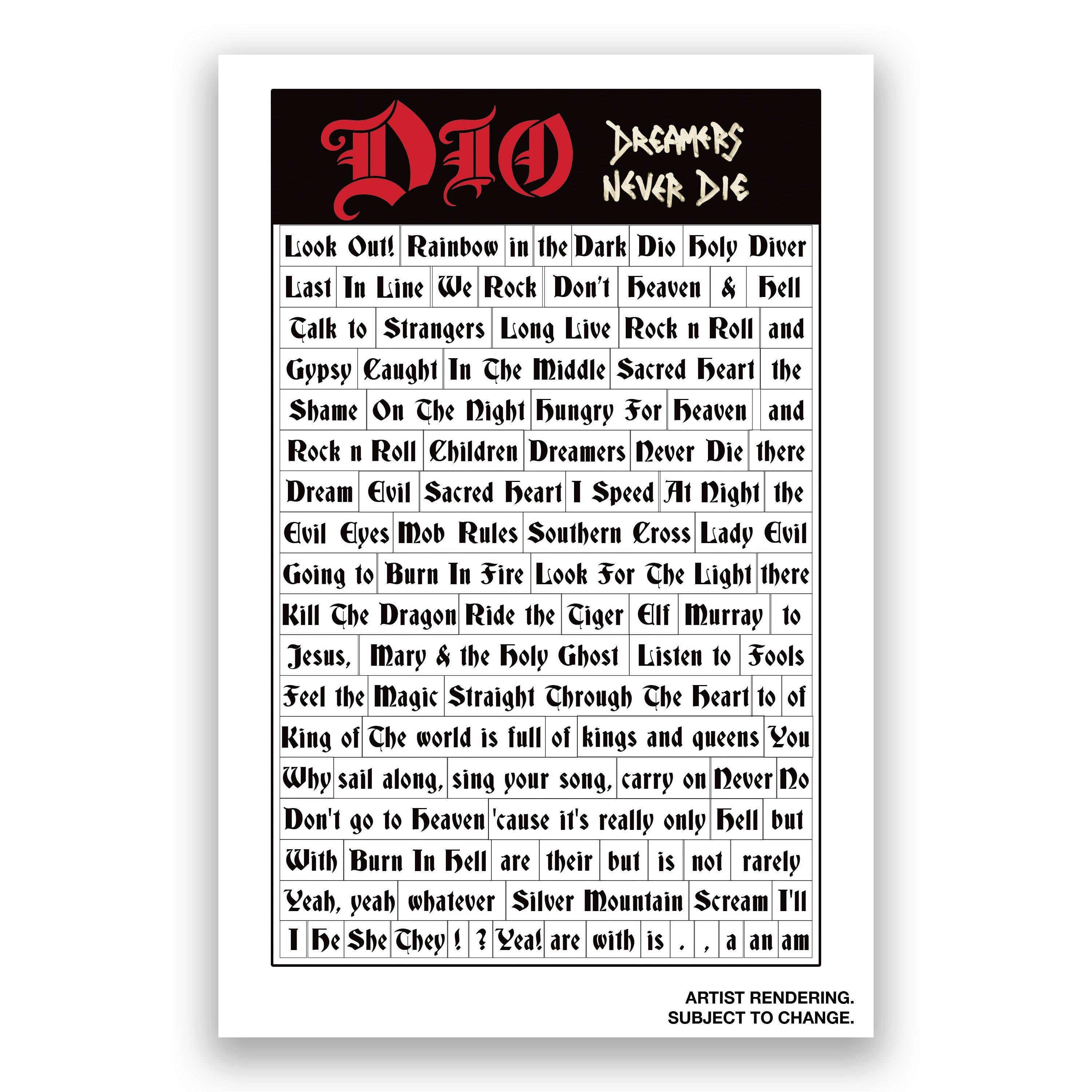 Dio - Word Magnet Set (PRESALE 09/29/2023)