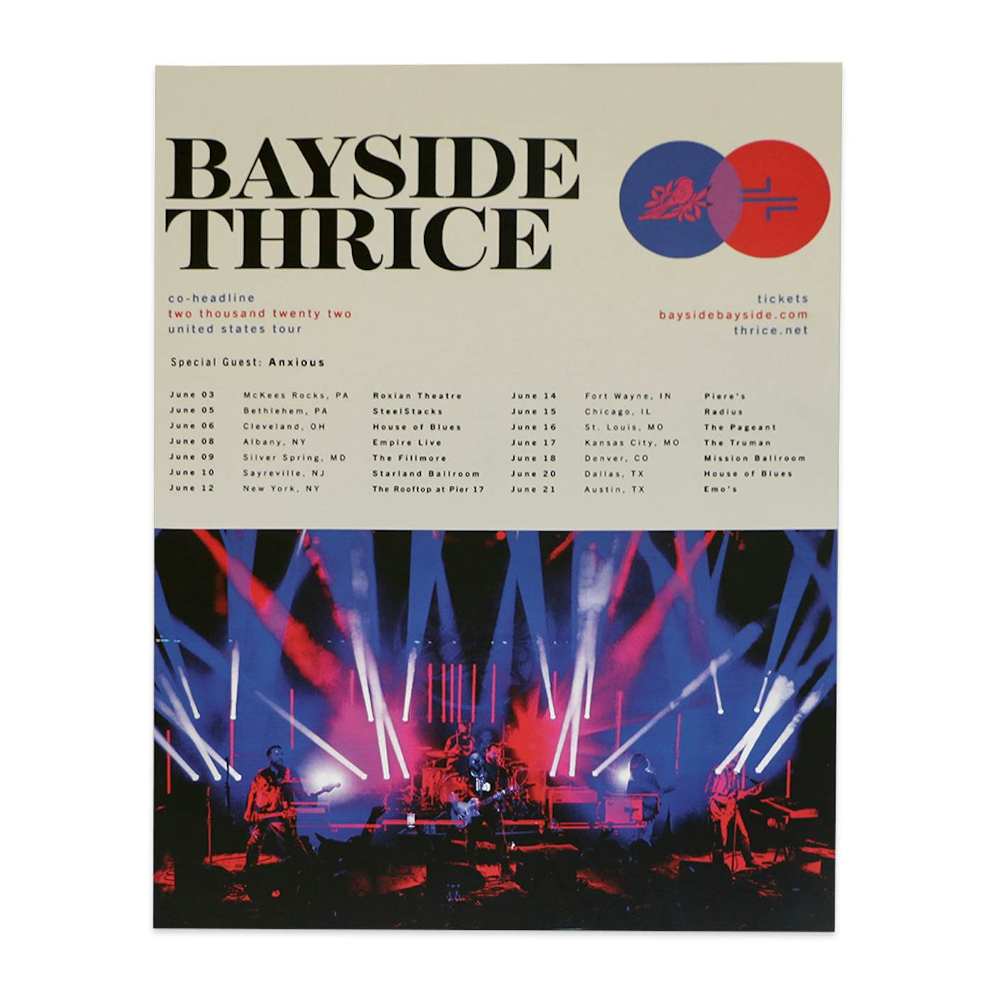 Thrice SUMMER TOUR 2022 POSTER