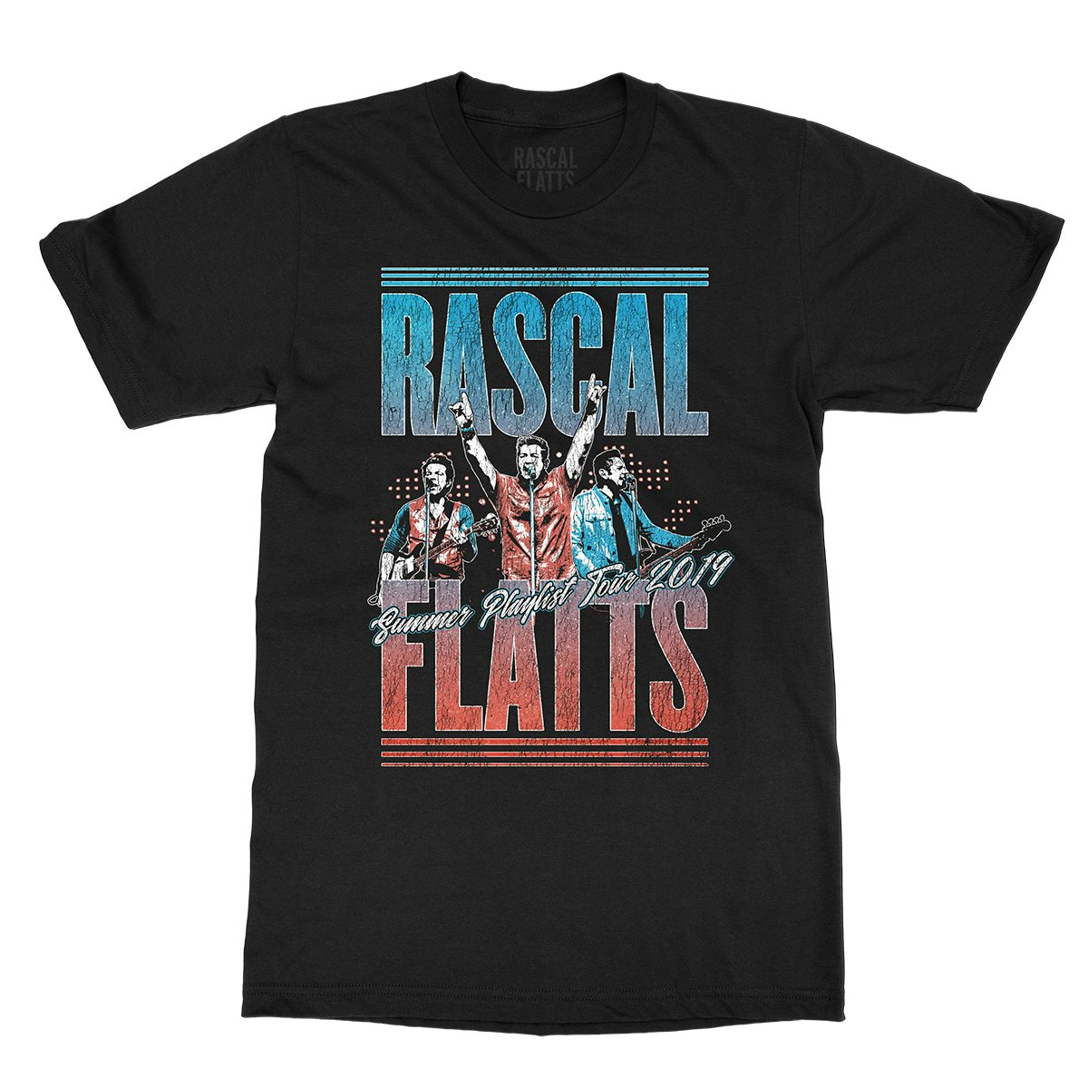 Rascal Flatts Summer Playlist Tour Black Photo T-Shirt
