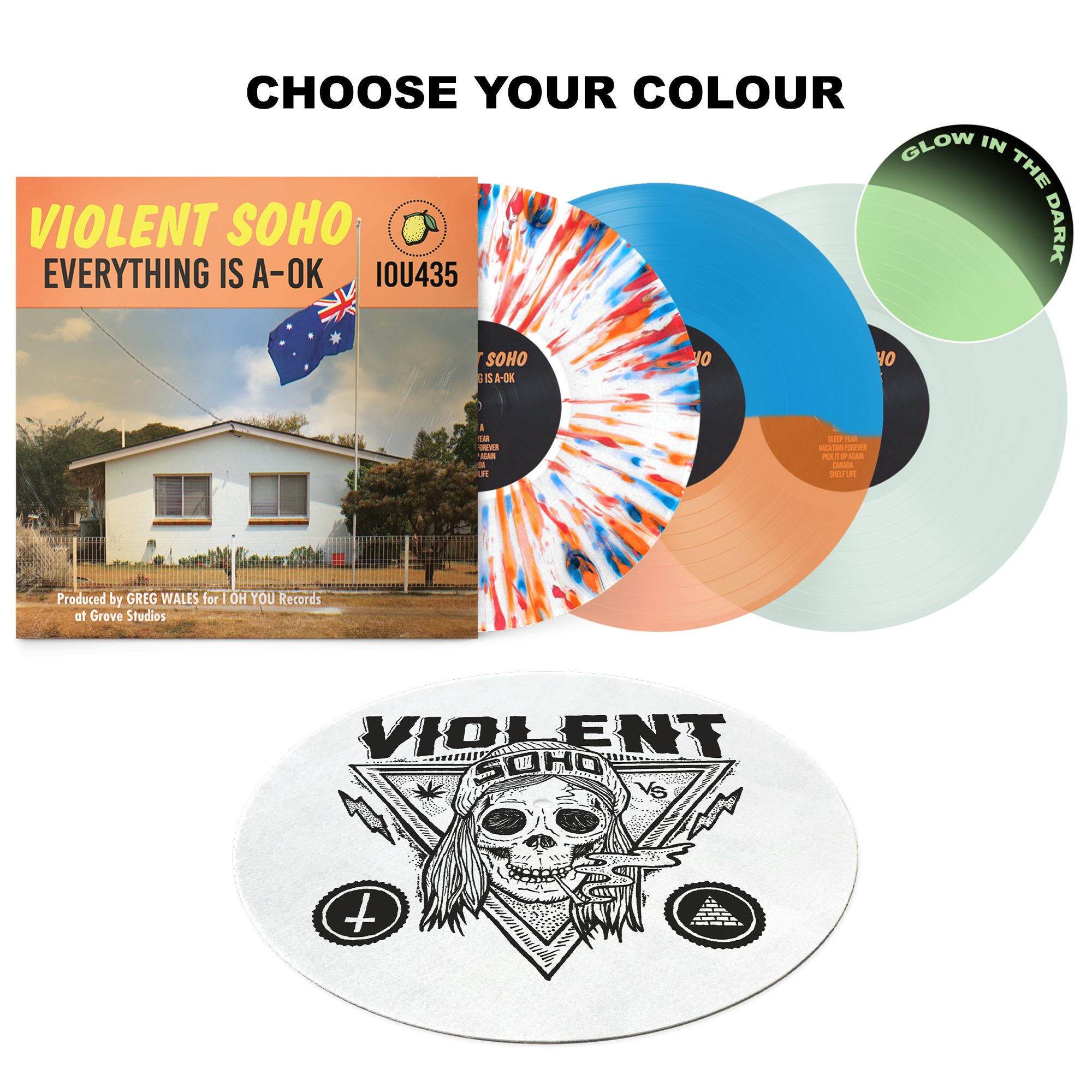 Violent Soho Everything Is A-OK Vinyl + Blazin' Skull Slipmat