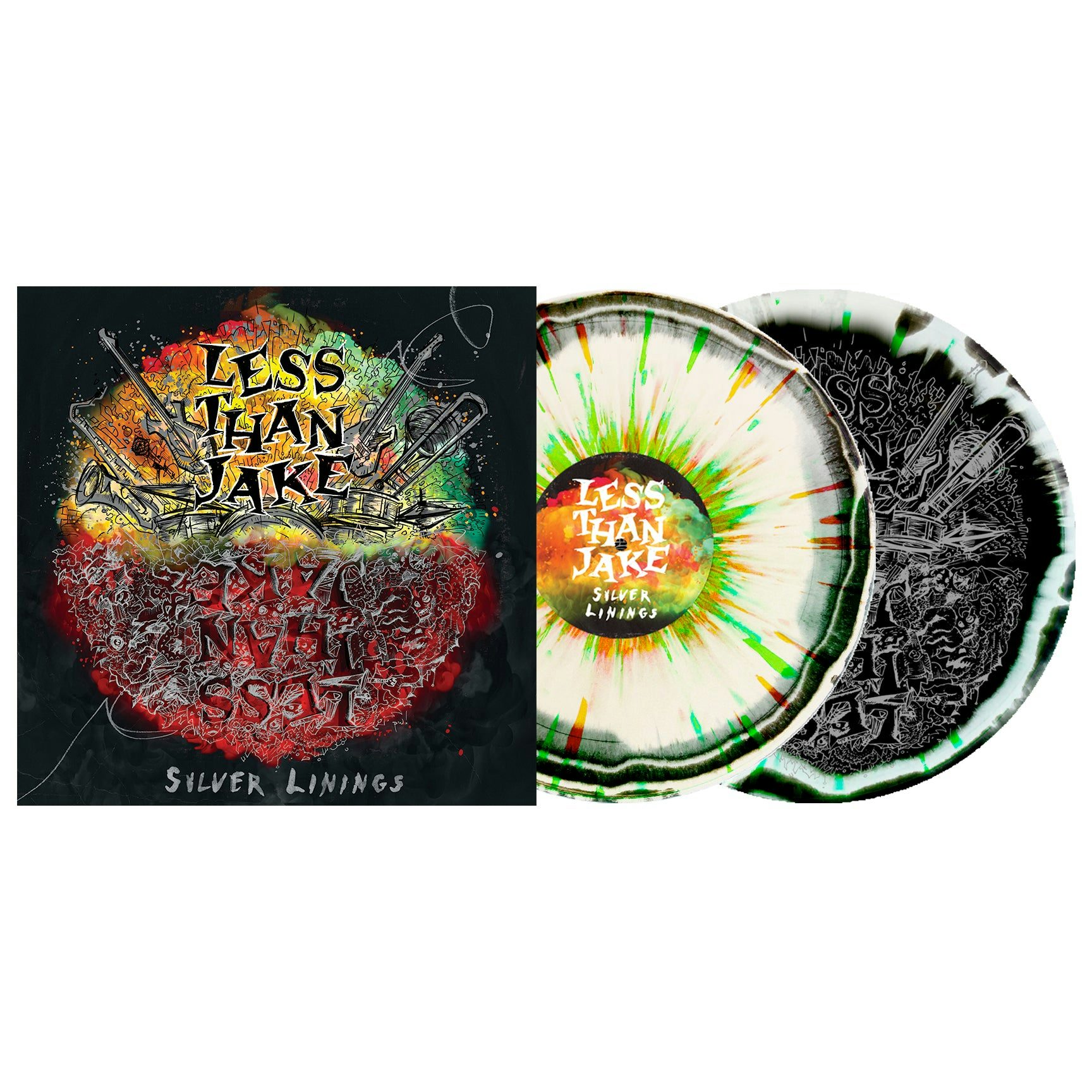 Less Than Jake Silver Linings Deluxe 12" Vinyl (Black & White A side/B ...