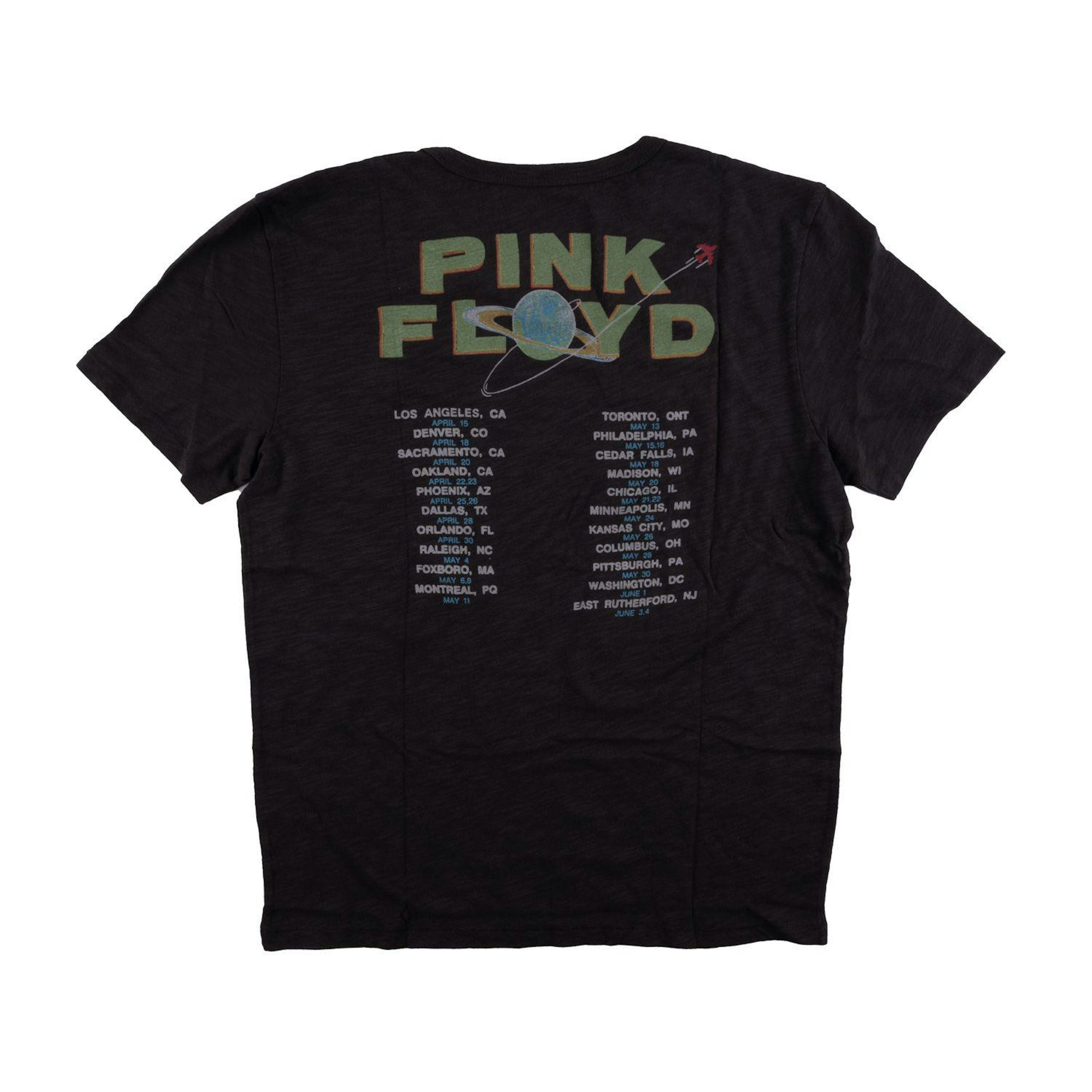 Pink Floyd Charcoal Red PF Lettering World Tour T-Shirt
