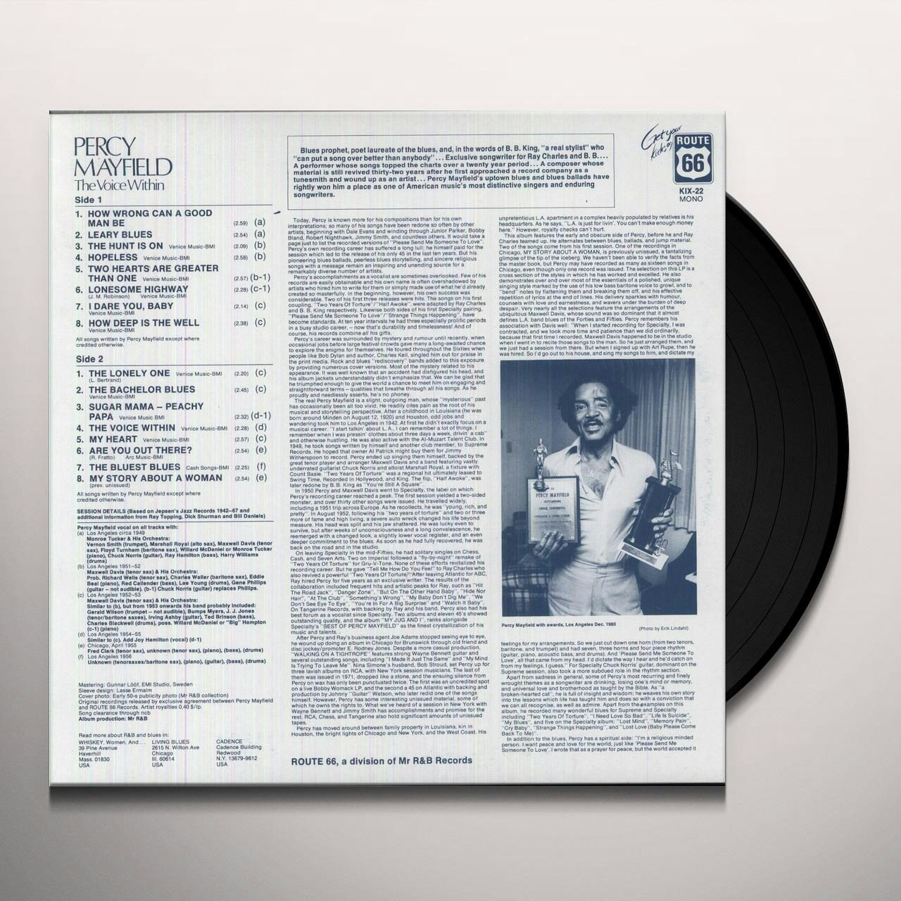 Percy Mayfield VOICE WITHIN Vinyl Record