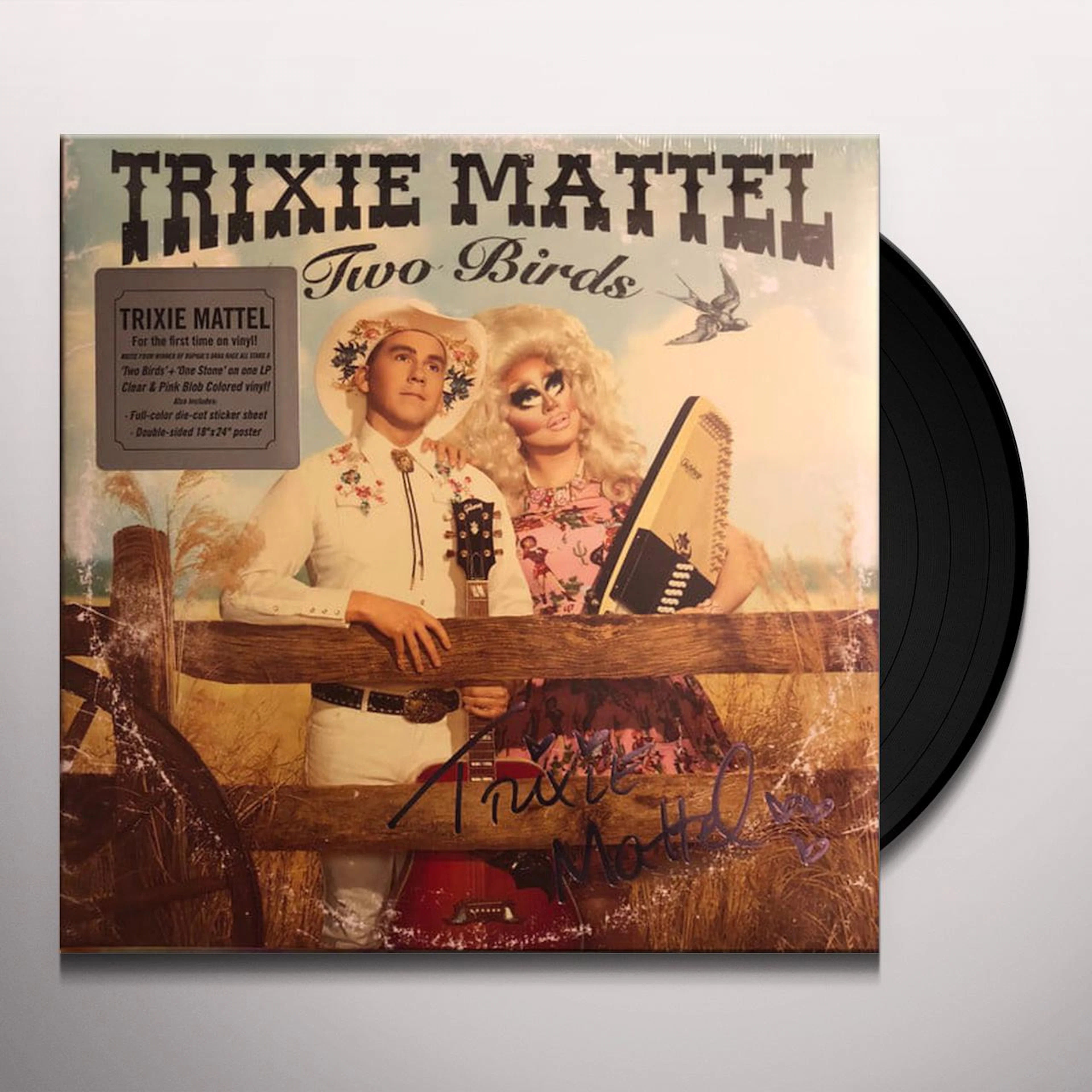 Trixie Mattel Two Birds, One Stone (LP)(Clear w/Pink blob) Vinyl Record